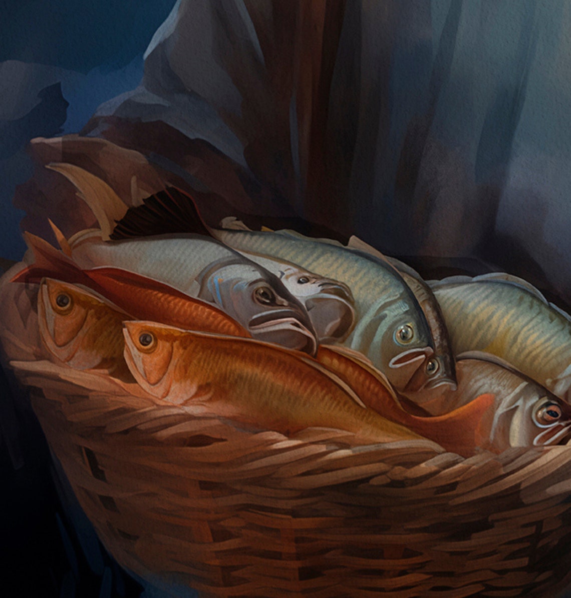 Jesus Miracles Painting Miraculous Catch of 153 Fish Bible Art ...