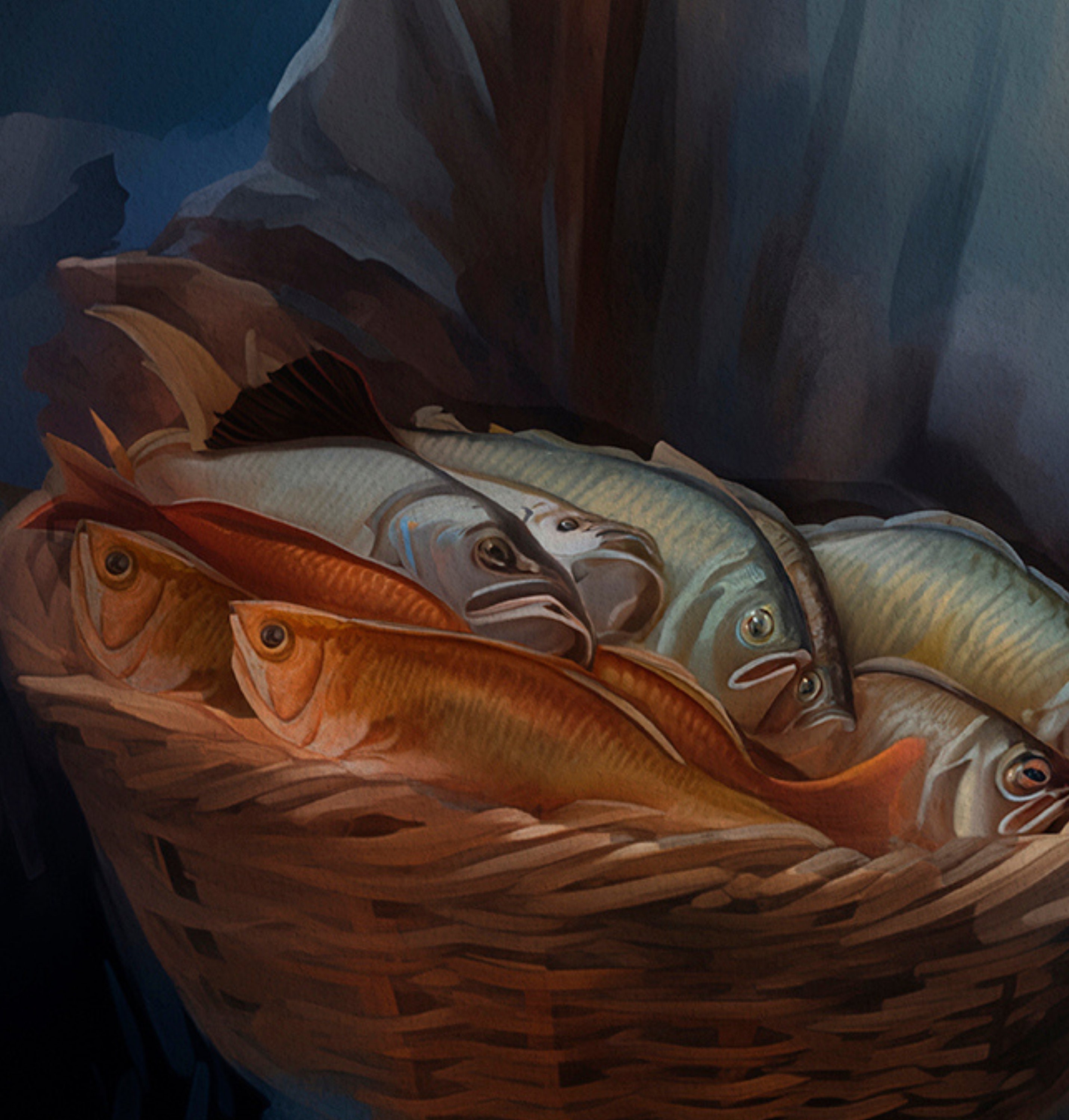 Jesus Miracles Painting Miraculous Catch of 153 Fish Bible Art ...