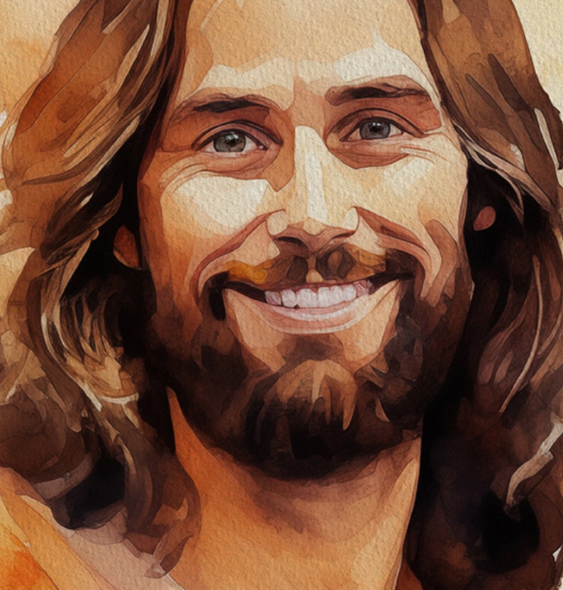 Jesus Thumbs up Art Painting Christ Christian Art Boy Girl Gift Teenage ...
