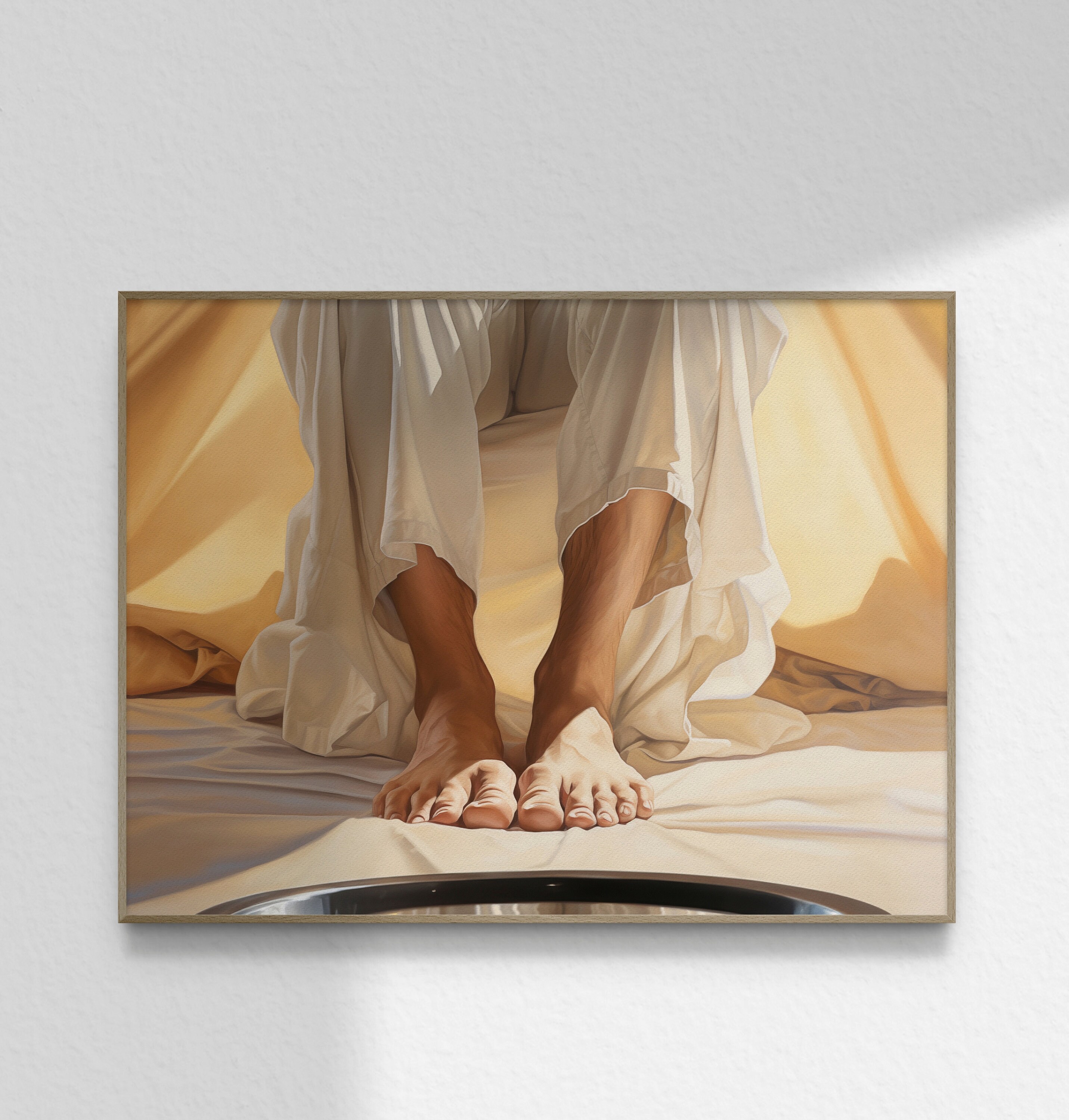 Jesus Washes Peter's Feet, Washing Disciples Feet, Christian Watercolor ...