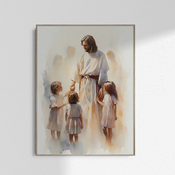Jesus With Children Christ the Teacher Children With Jesus Kids Nursery ...