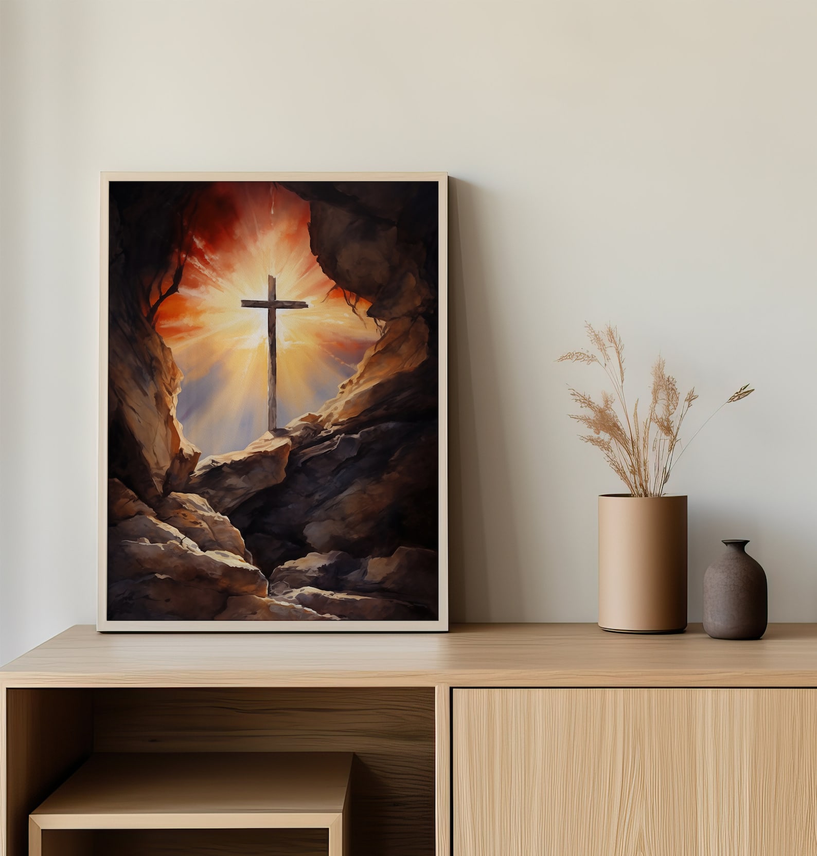 Resurrection of Jesus Art Risen Christ Art Easter Rebirth Empty Tomb ...