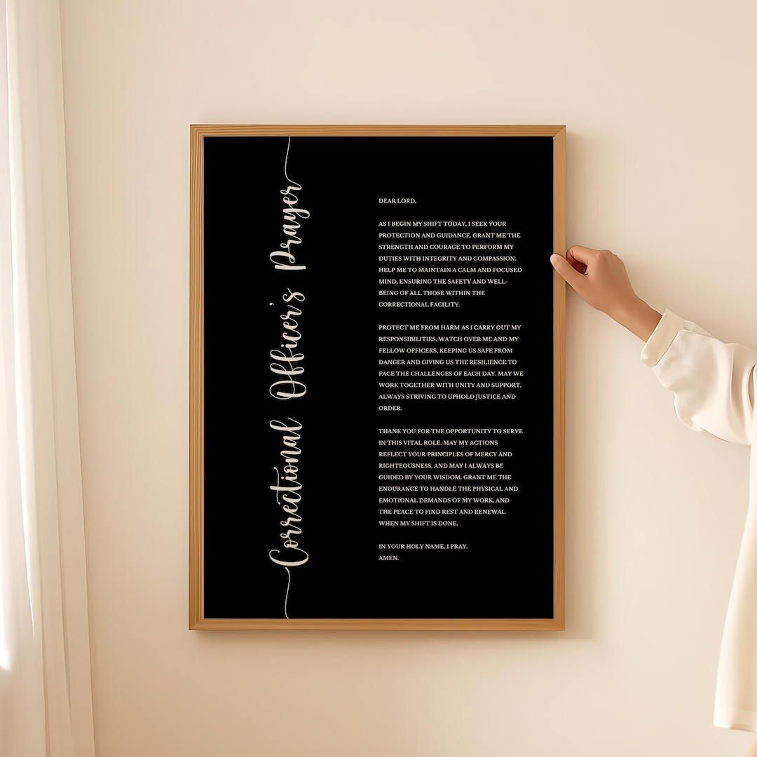 Correctional Officer's Prayer Gift Prayer Christian Prayer Bible Office ...