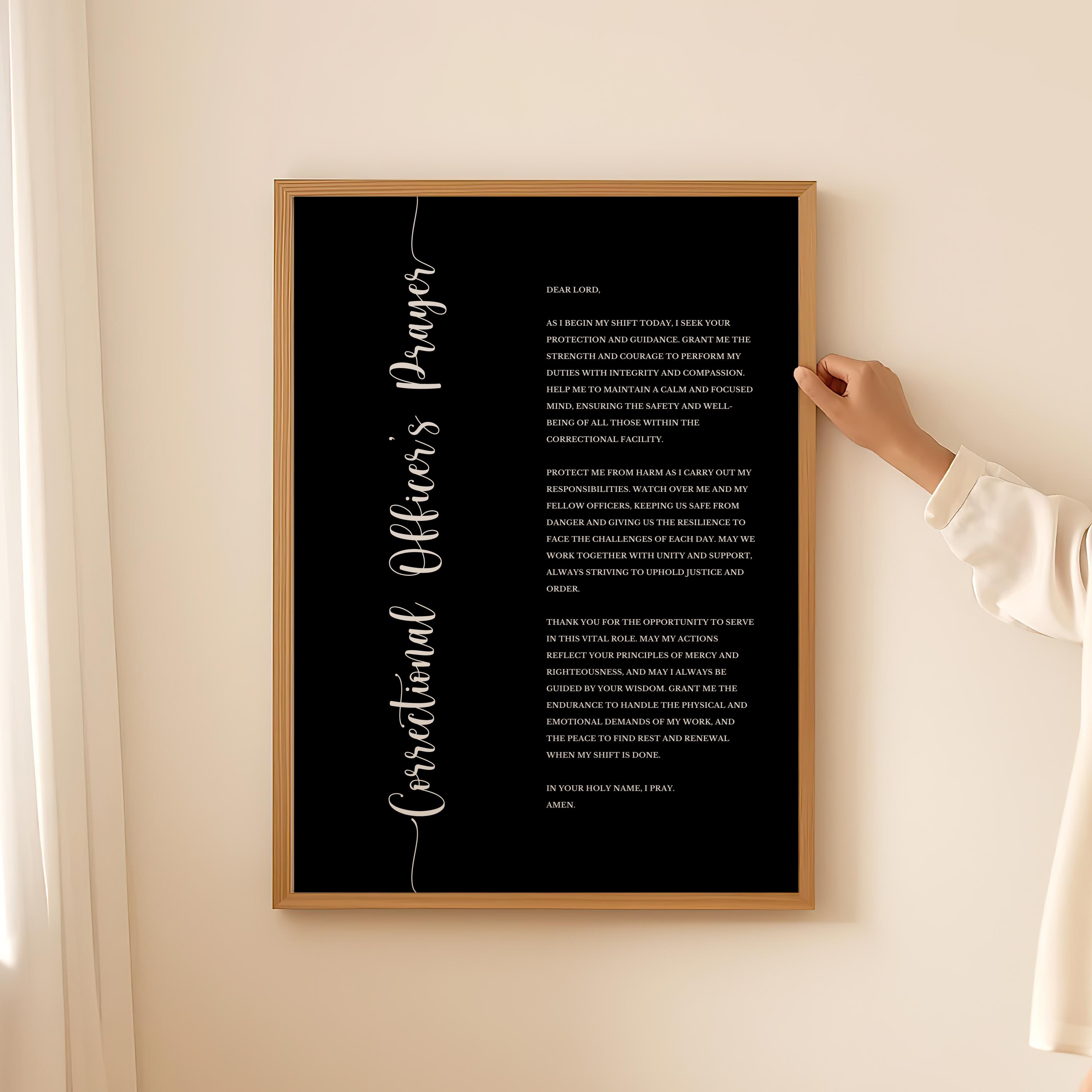 Correctional Officer's Prayer Gift Prayer Christian Prayer Bible Office ...