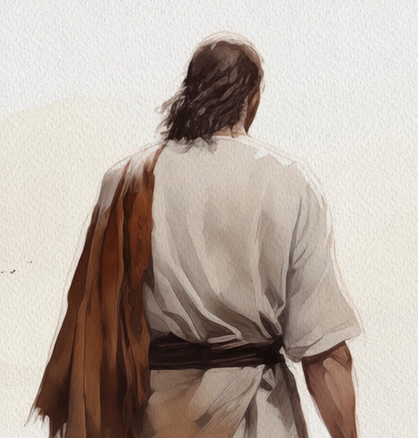 Jesus Christ Walking With Curly Haired Child, Walk Beside Me, Nursery ...