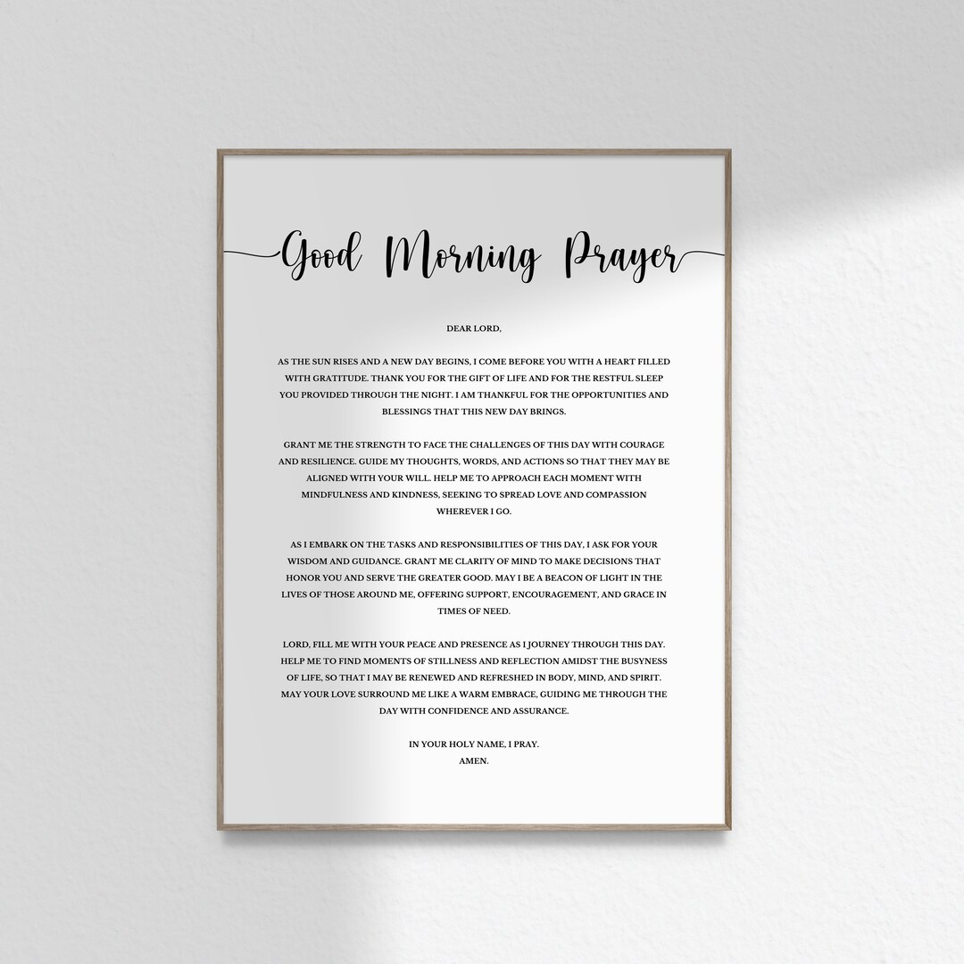 Good Morning Prayer Gift Nursery Prayer Christian Prayer Bible Office ...