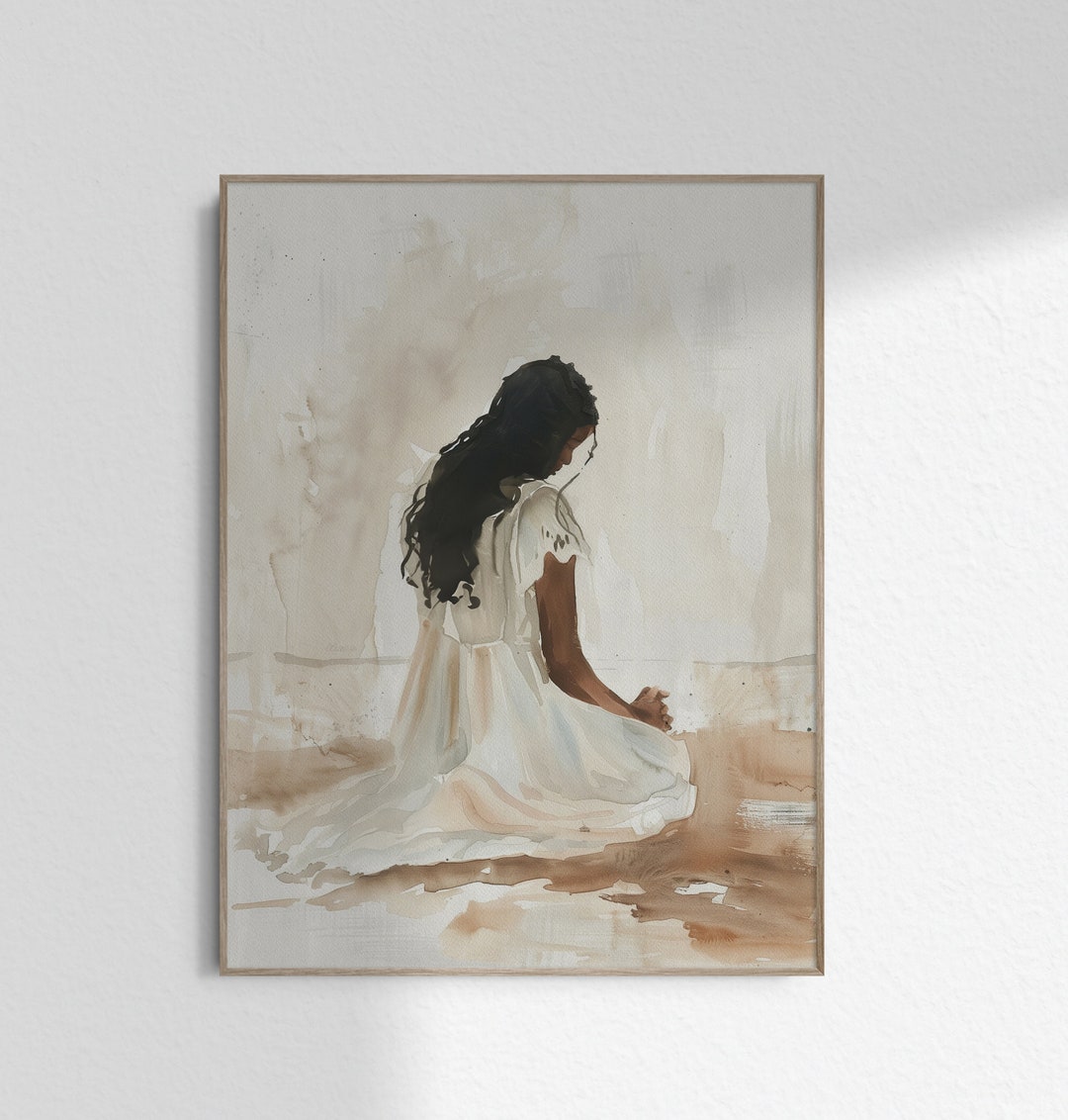 Black Girl Praying Wall Art Black Woman Art Praying Art Christian Girls ...