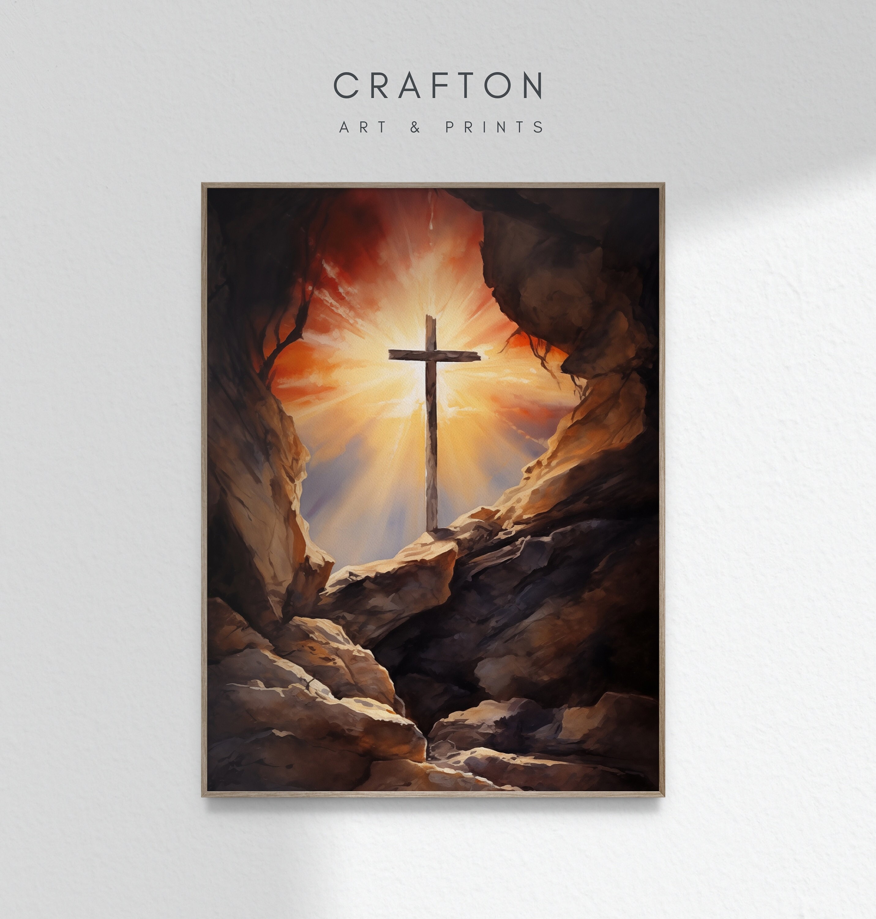 Resurrection of Jesus Art Risen Christ Art Easter Rebirth Empty Tomb ...