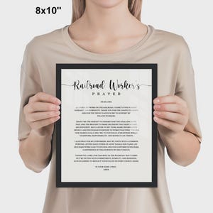 PRINTED Railroad Worker's Prayer Gift for Railroad Worker, Christian ...