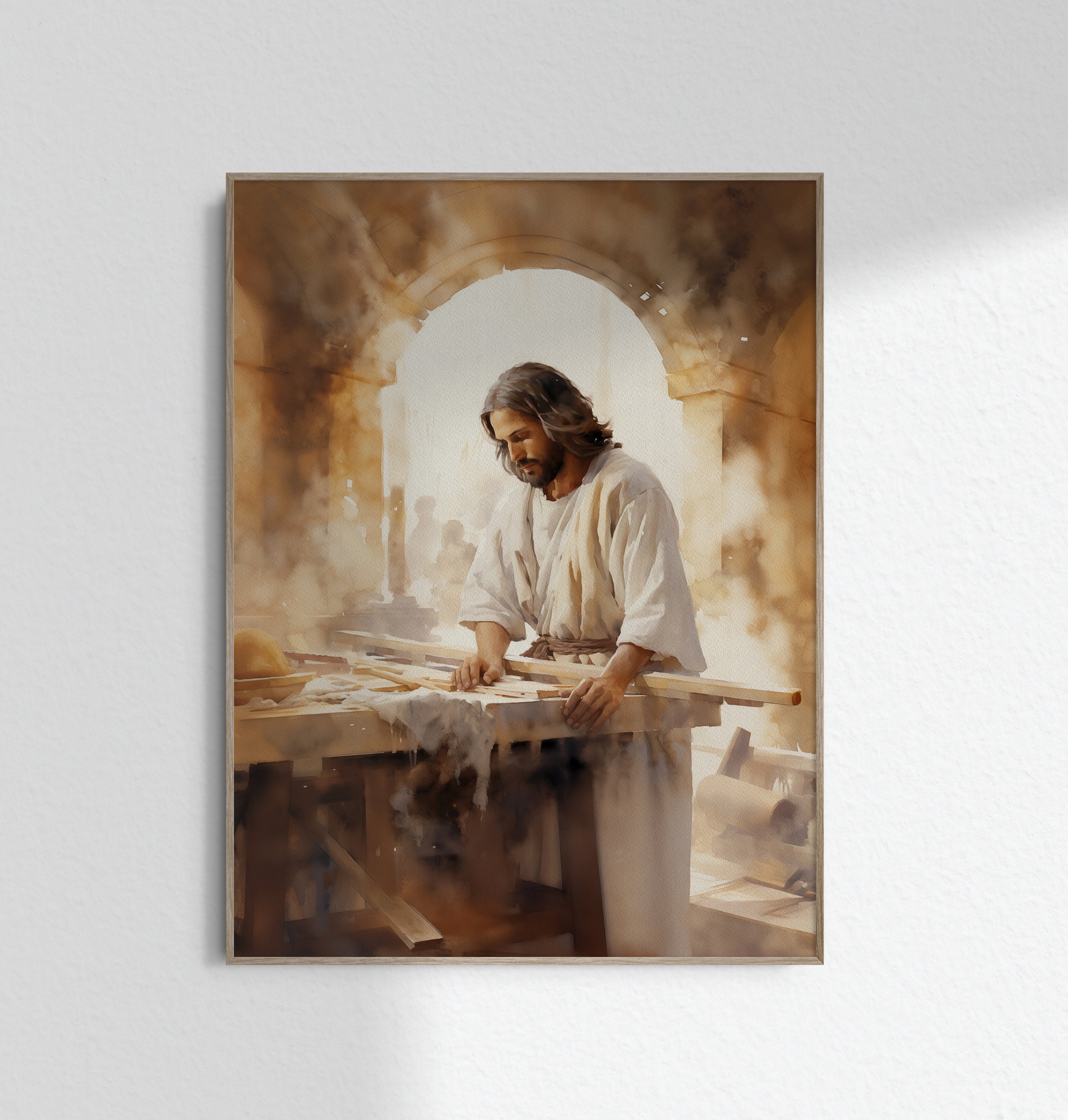 Jesus Was a Carpenter Christ the Carpenter Christian Art Gift Idea ...