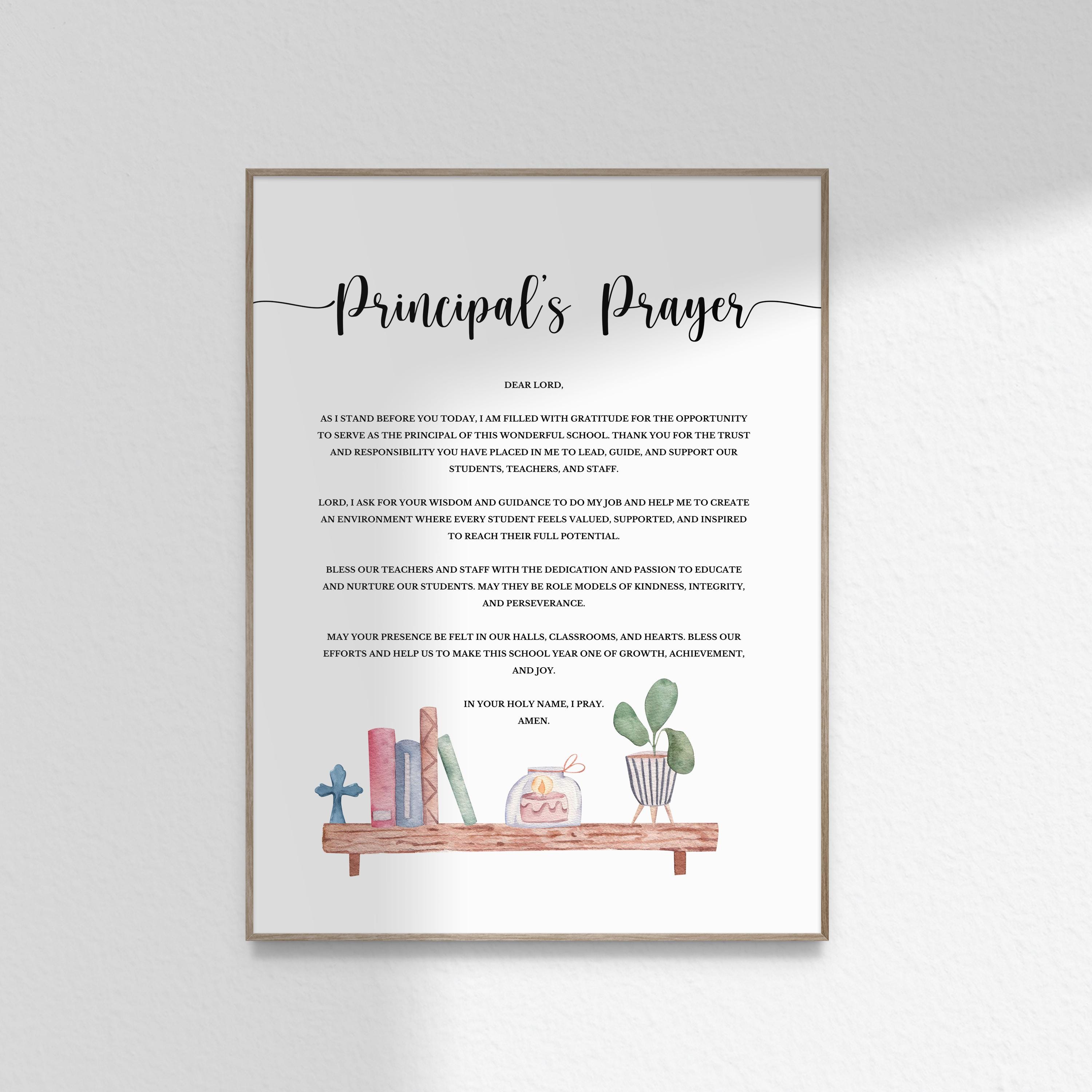 School Principal's Prayer Christian Prayer Office Decor Back to School ...