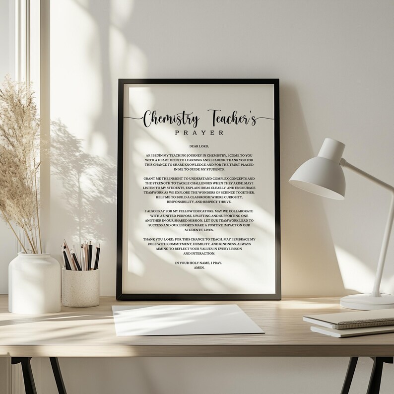 Chemistry Teacher Prayer Gift for Science Teacher Christian Prayer ...