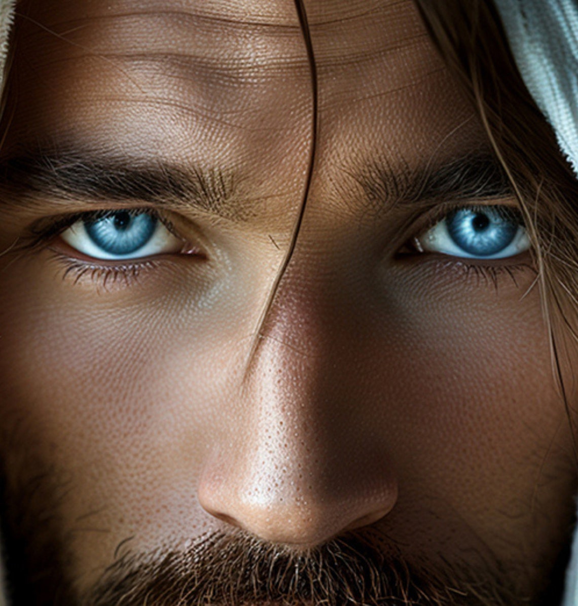 Face of Jesus With Blue Eyes, Photo of Jesus Turn Your Eyes Upon Jesus ...