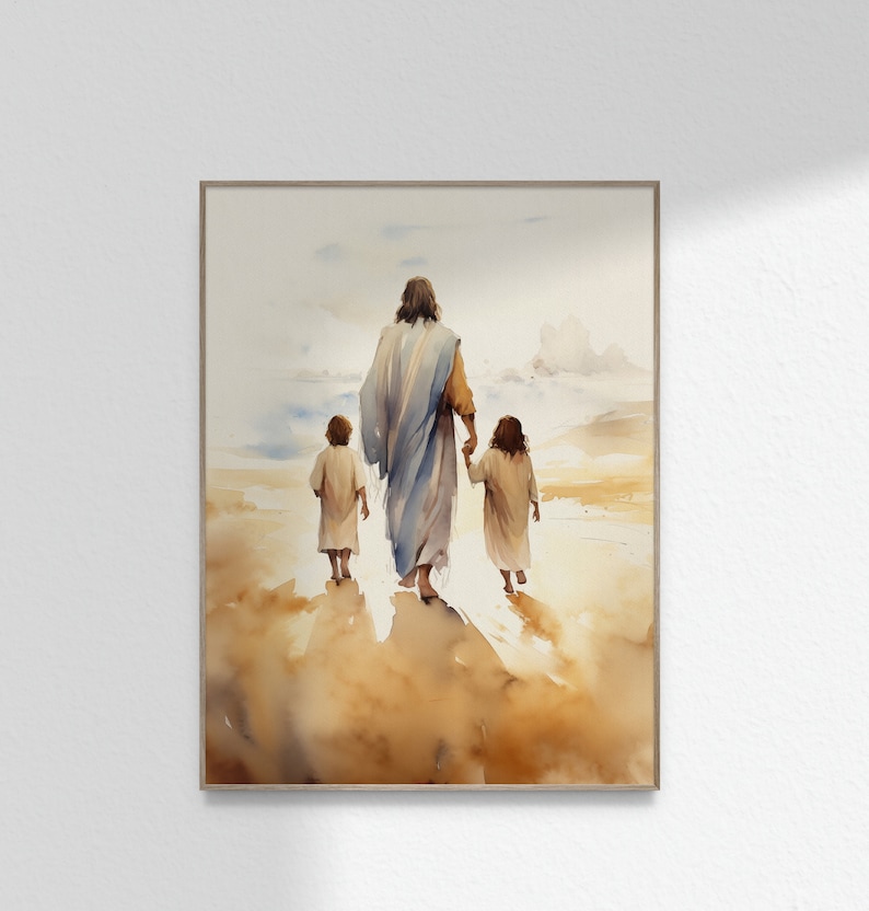 LDS Art Come Walk With Me, Jesus Christ Walking With Children, Kids Nursery Bible Christian Art ...