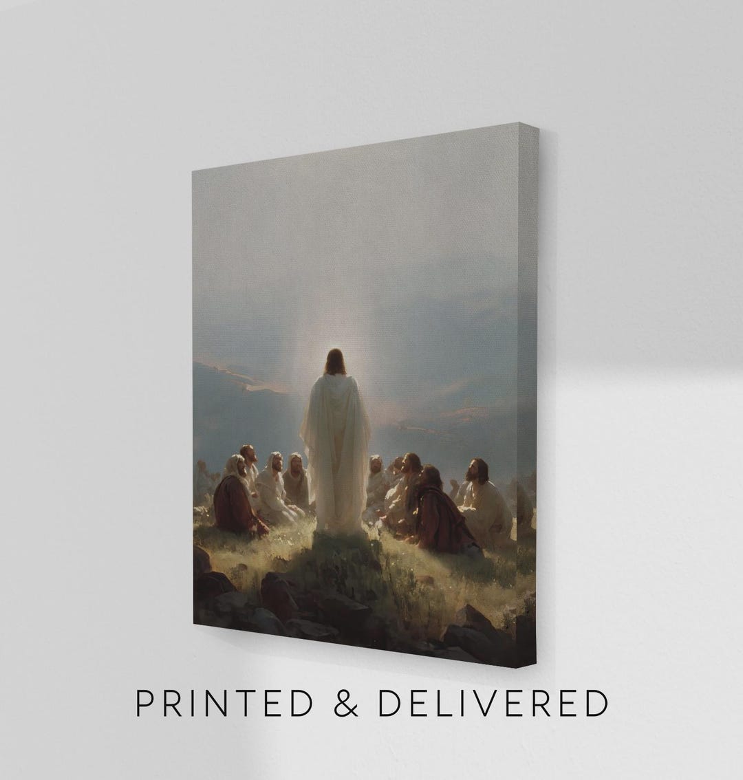 PRINTED Jesus With Disciples Christian Wall Art Painting Poster Printed ...