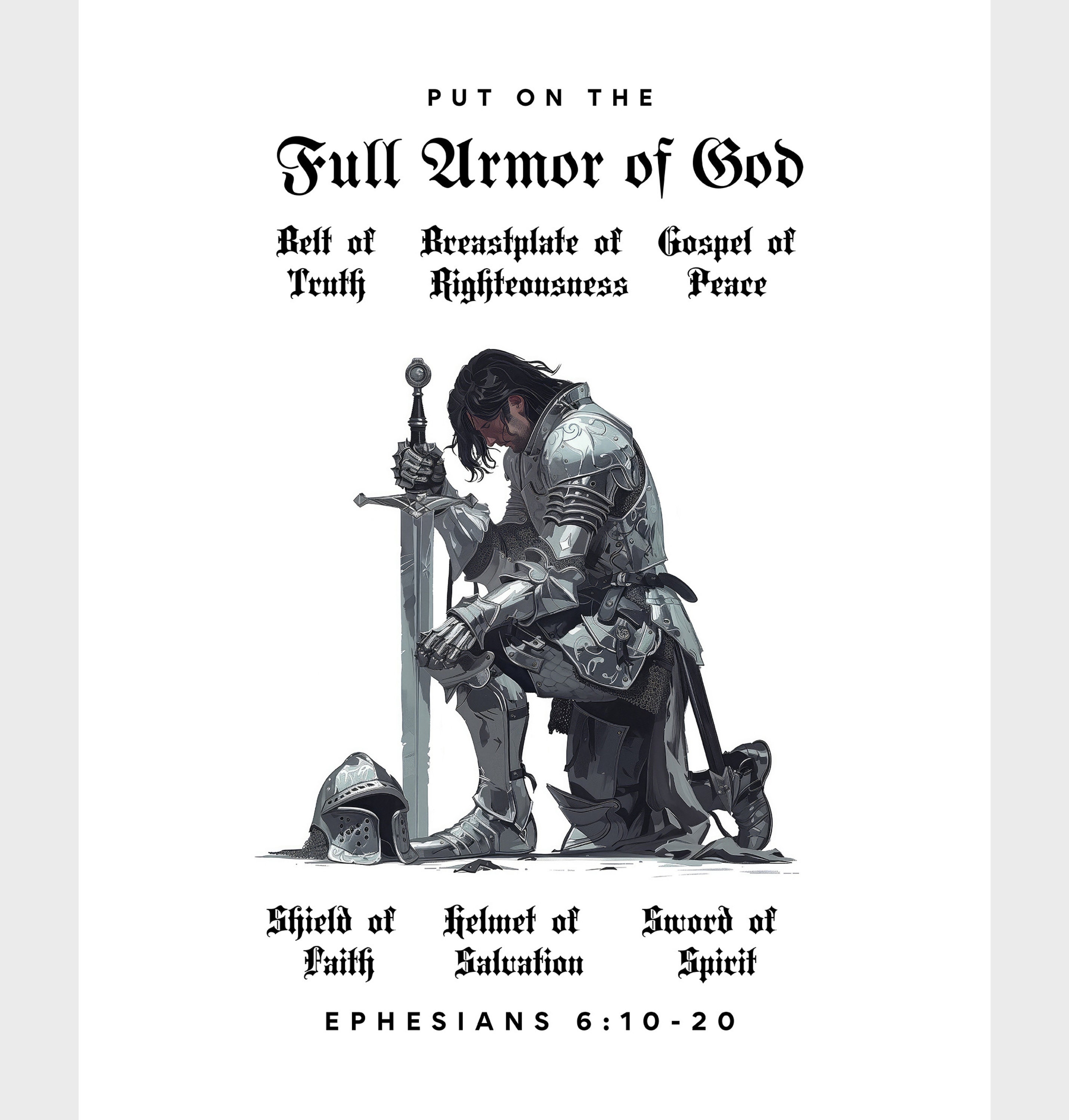 Put on the Full Armor of God Ephesians 6 10 Gift for Boys Nursery Wall ...
