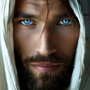 Face of Jesus With Blue Eyes, Photo of Jesus Turn Your Eyes Upon Jesus ...