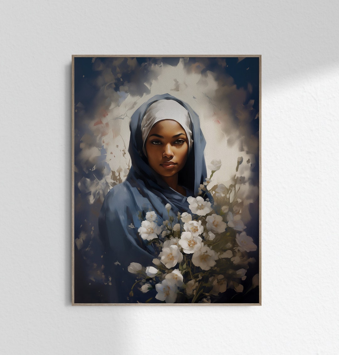 Black Virgin Mary Black Christian Art African American Art Watercolor ...