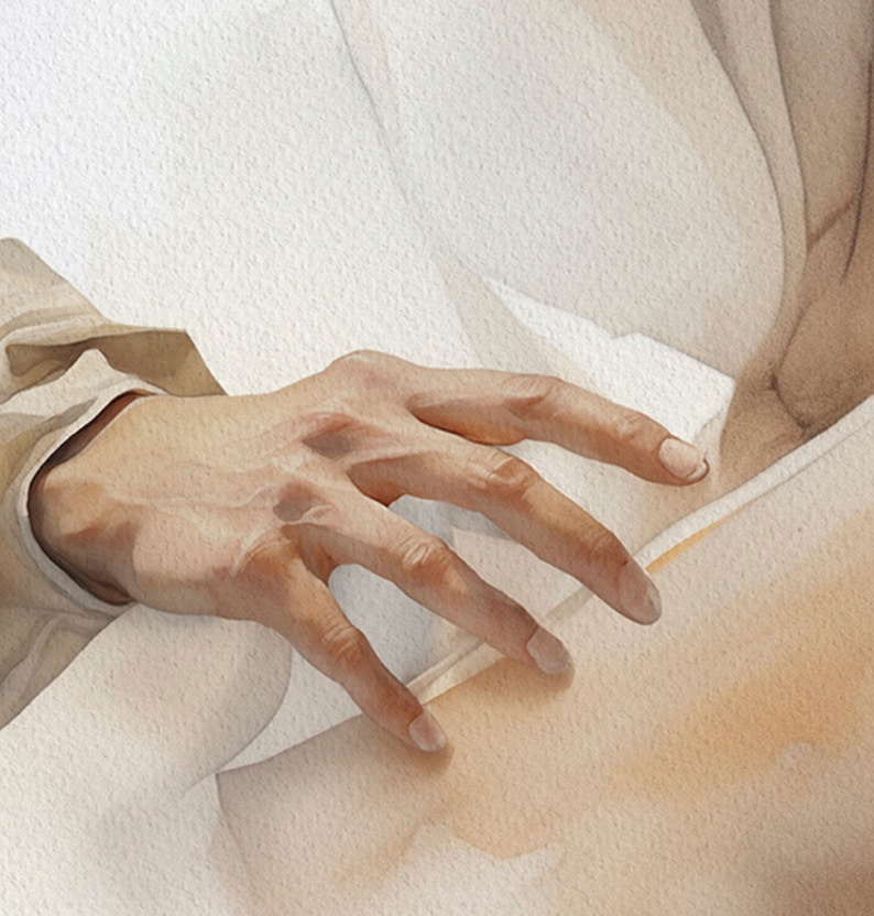 Touching the Hem of Jesus Garment Sketch Hem of Robe Wall Art Print ...