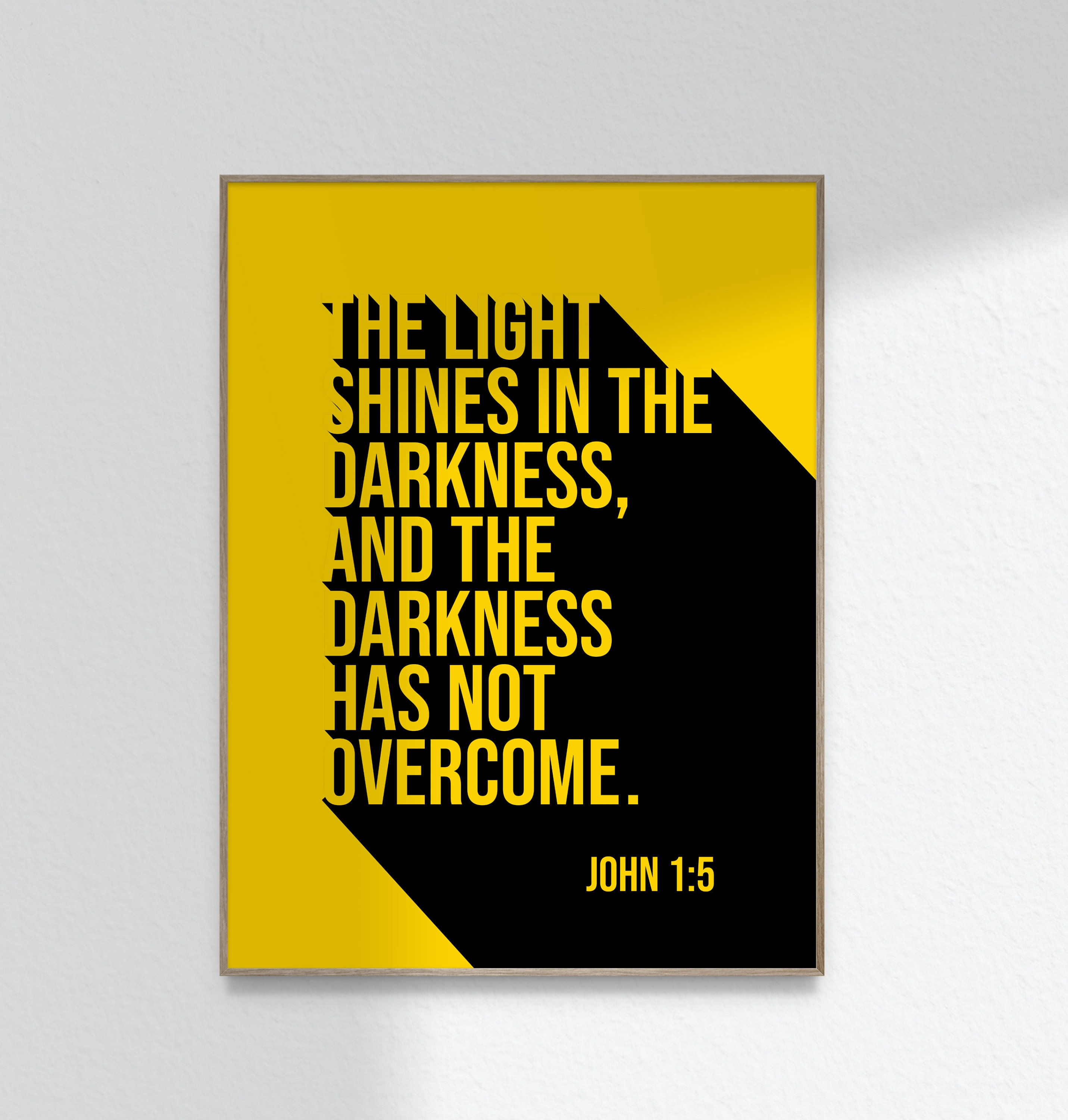 Light Shines in the Darkness John 1 5 Wall Art Christian Bible Verse ...