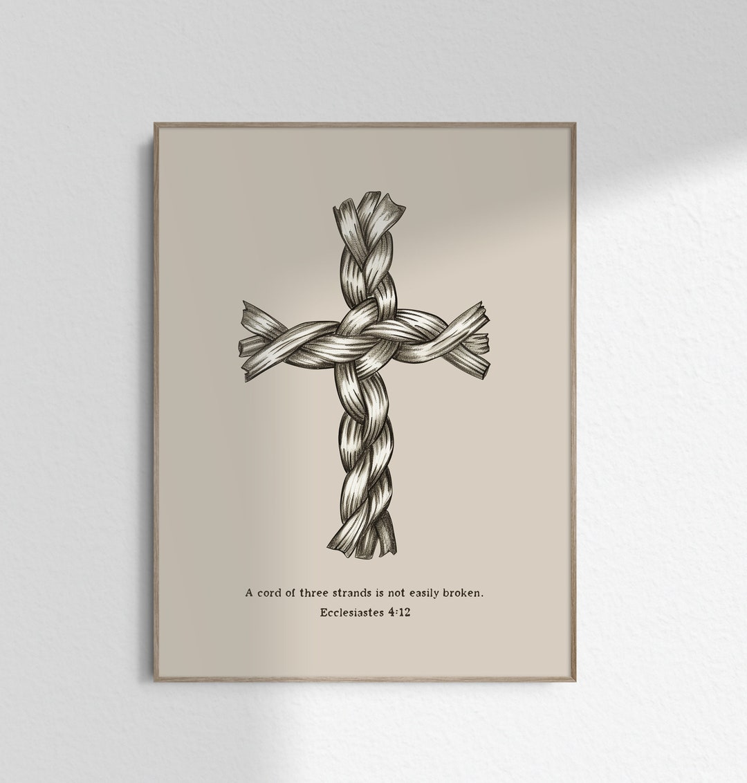 Cord of Three Strands Christian Marriage Wall Decor Ecclesiastes 4 12 ...