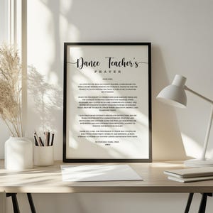 Dance Teacher's Prayer Gift for Dance Instructor Christian Prayer ...