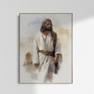 Black Jesus Walking in Old Jerusalem Black Christ Painting Black ...