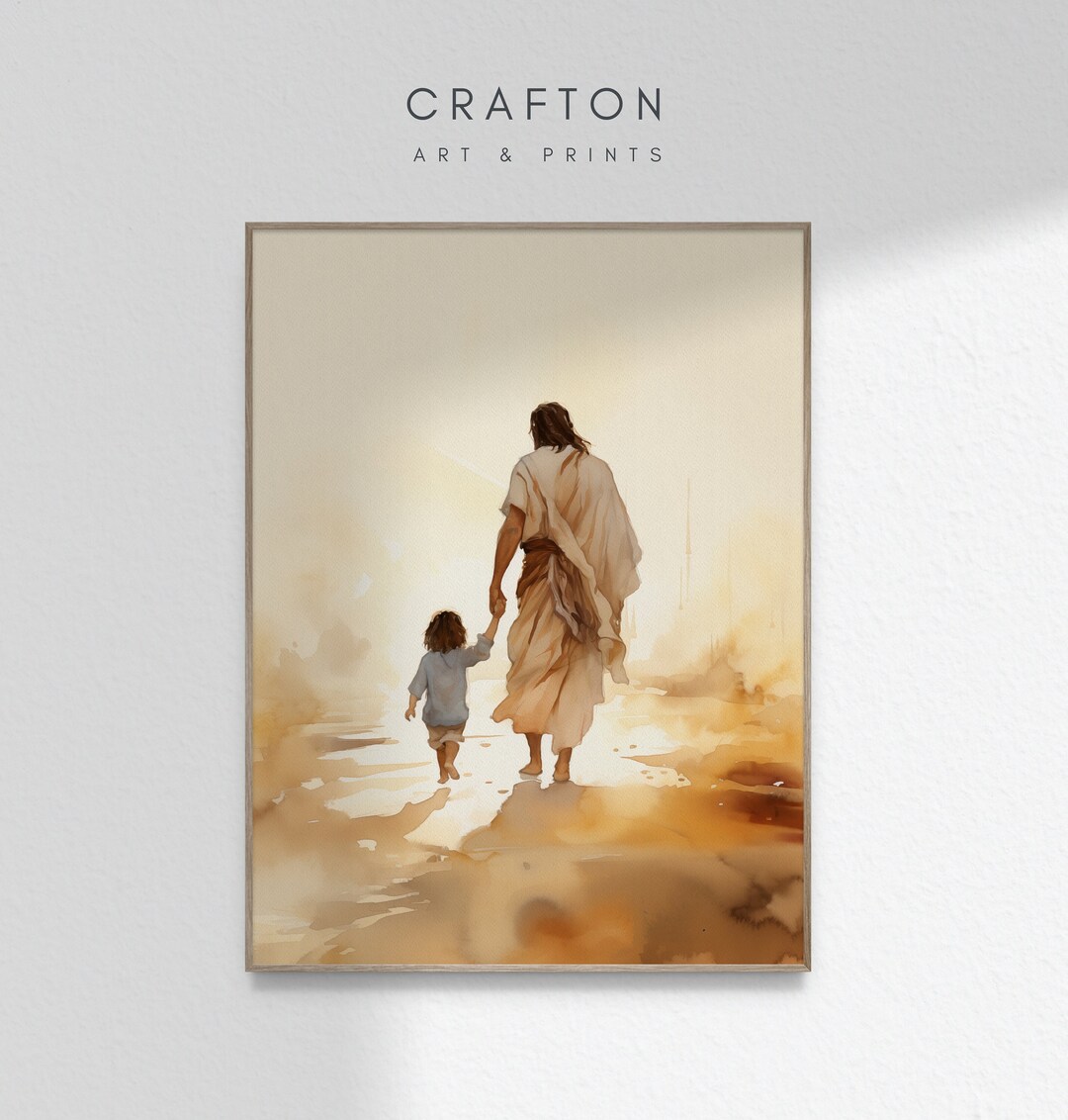 Come Follow Me, Jesus Christ Walking With a Child, Bible Art, Christian ...
