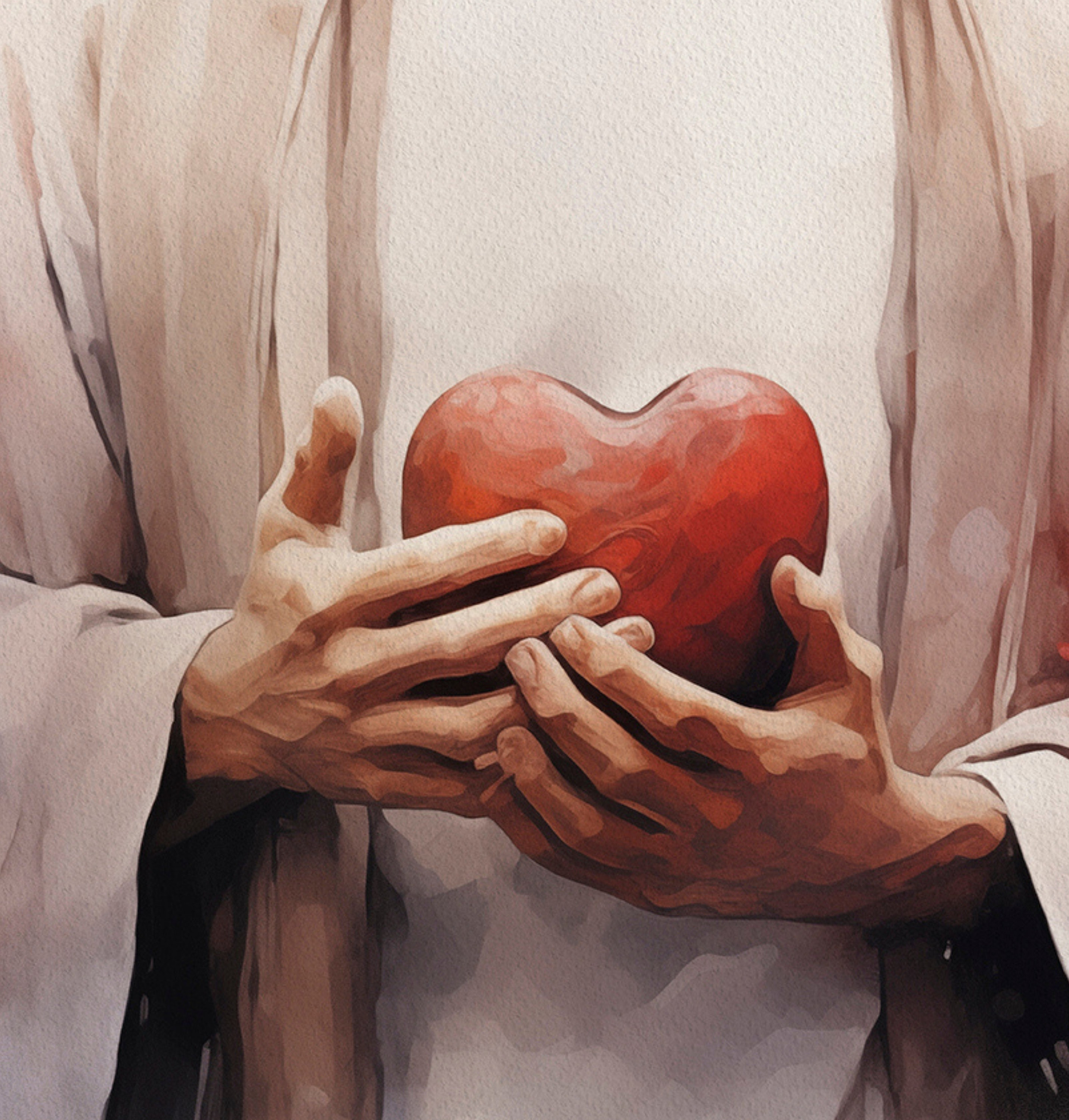 Sacred Heart of Jesus Christ With the Sacred Heart Print Christian ...