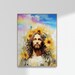 Jesus Christ With Rainbow & Sunflowers, Watercolor Painting, Modern ...