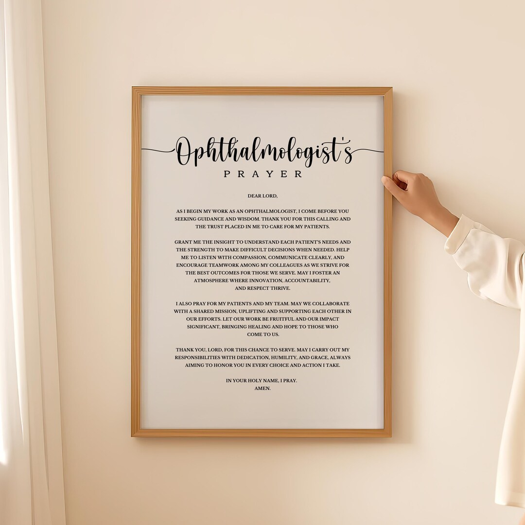 Ophthalmologist Prayer Gift for Eye Doctor Christian Prayer ...