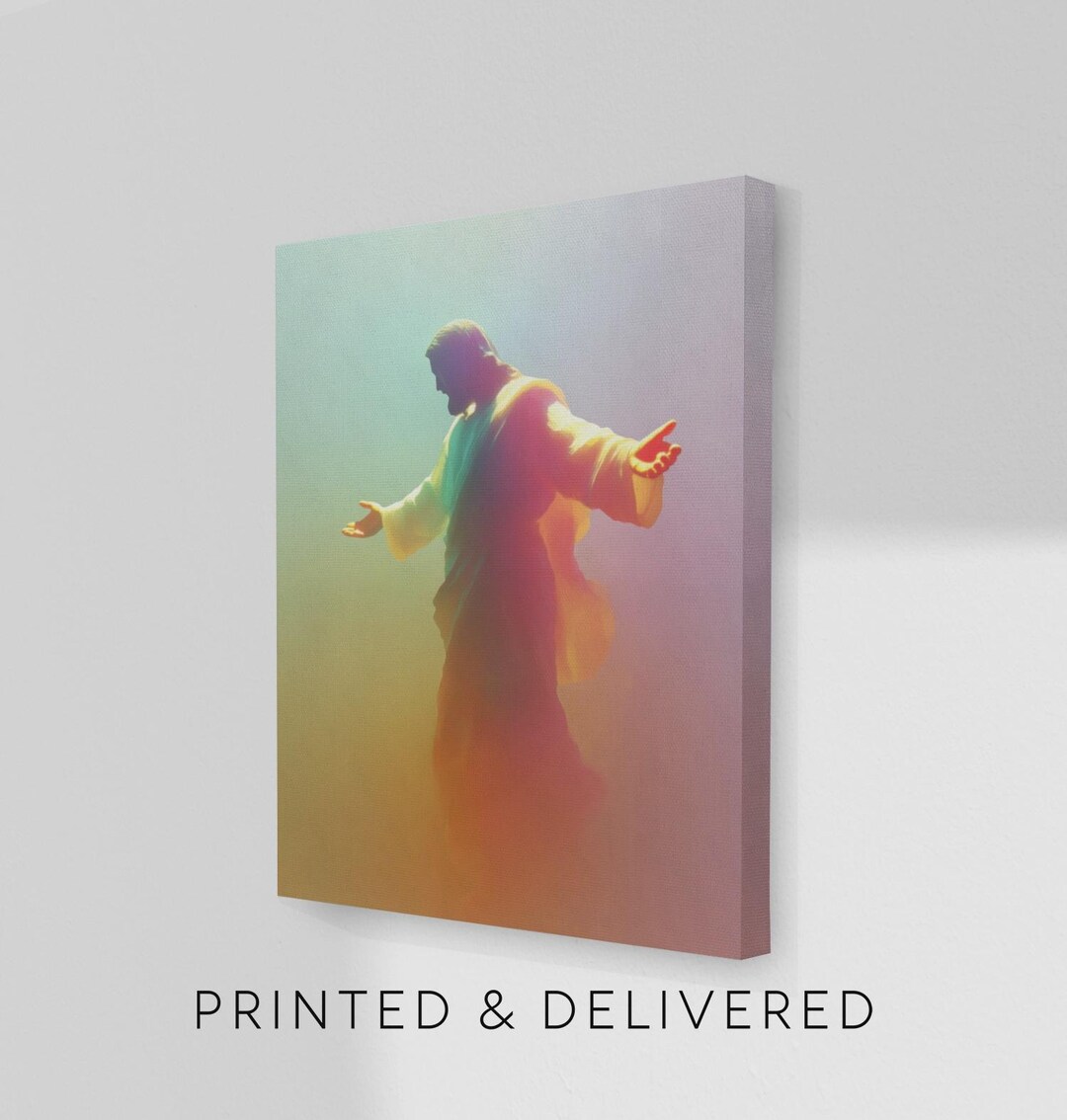 PRINTED Floating Jesus, Gradiant Modern Art Christian Wall Art Painting ...