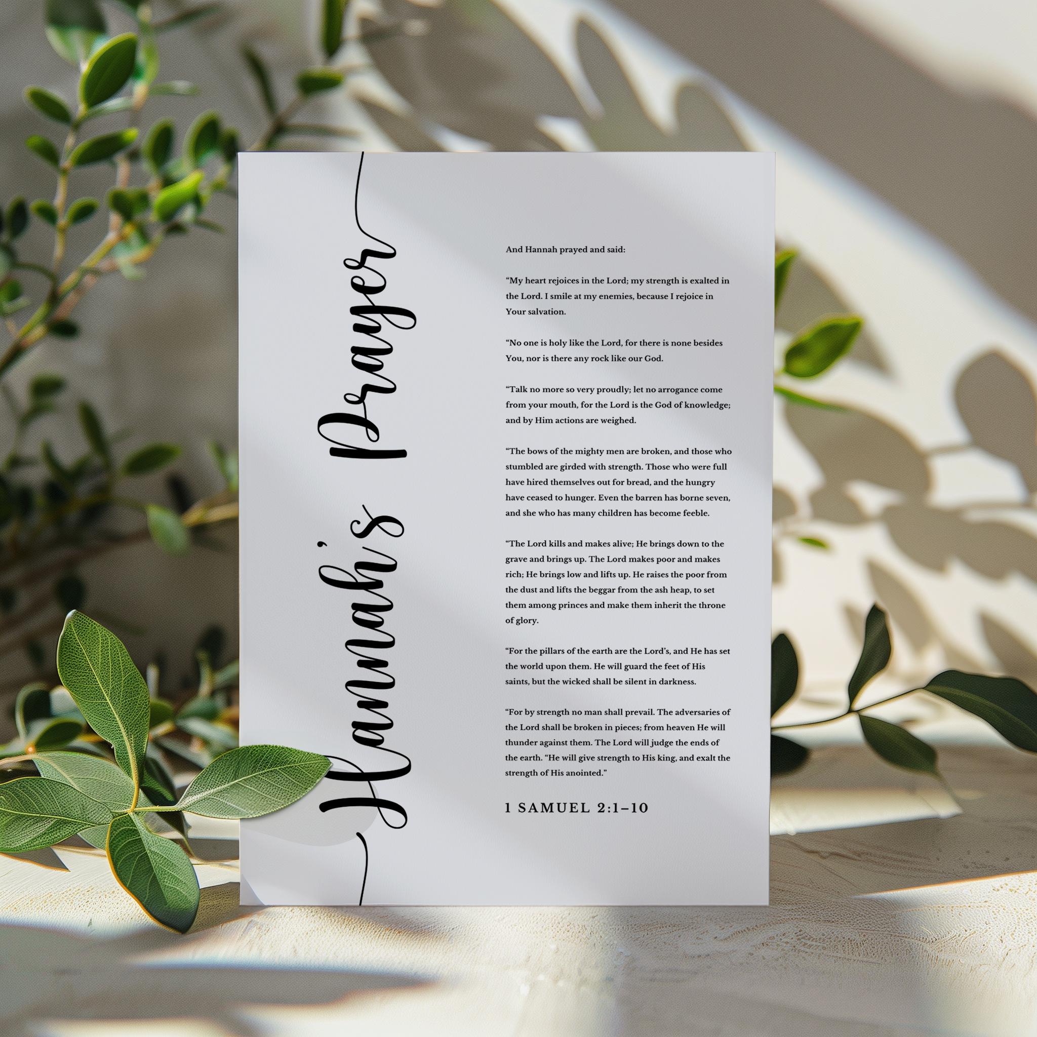 Hannah's Prayer Gift Christian Prayer Home Decor Prayer 1 Samuel 2:1 ...