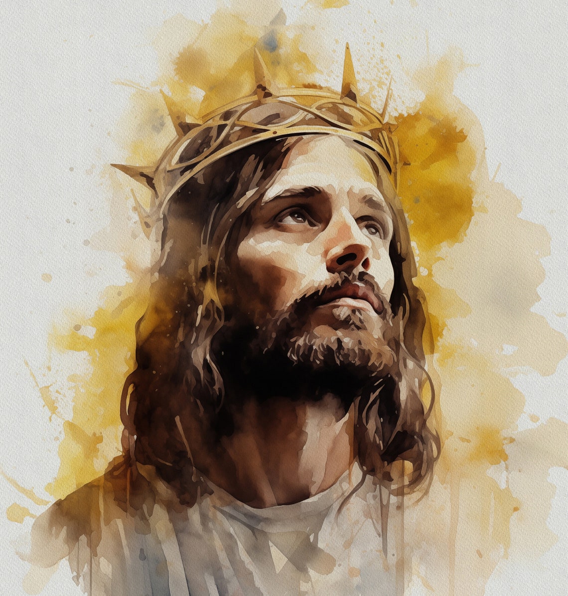Jesus King of Kings Art Jesus With Crown Jesus is King Christian Gift ...