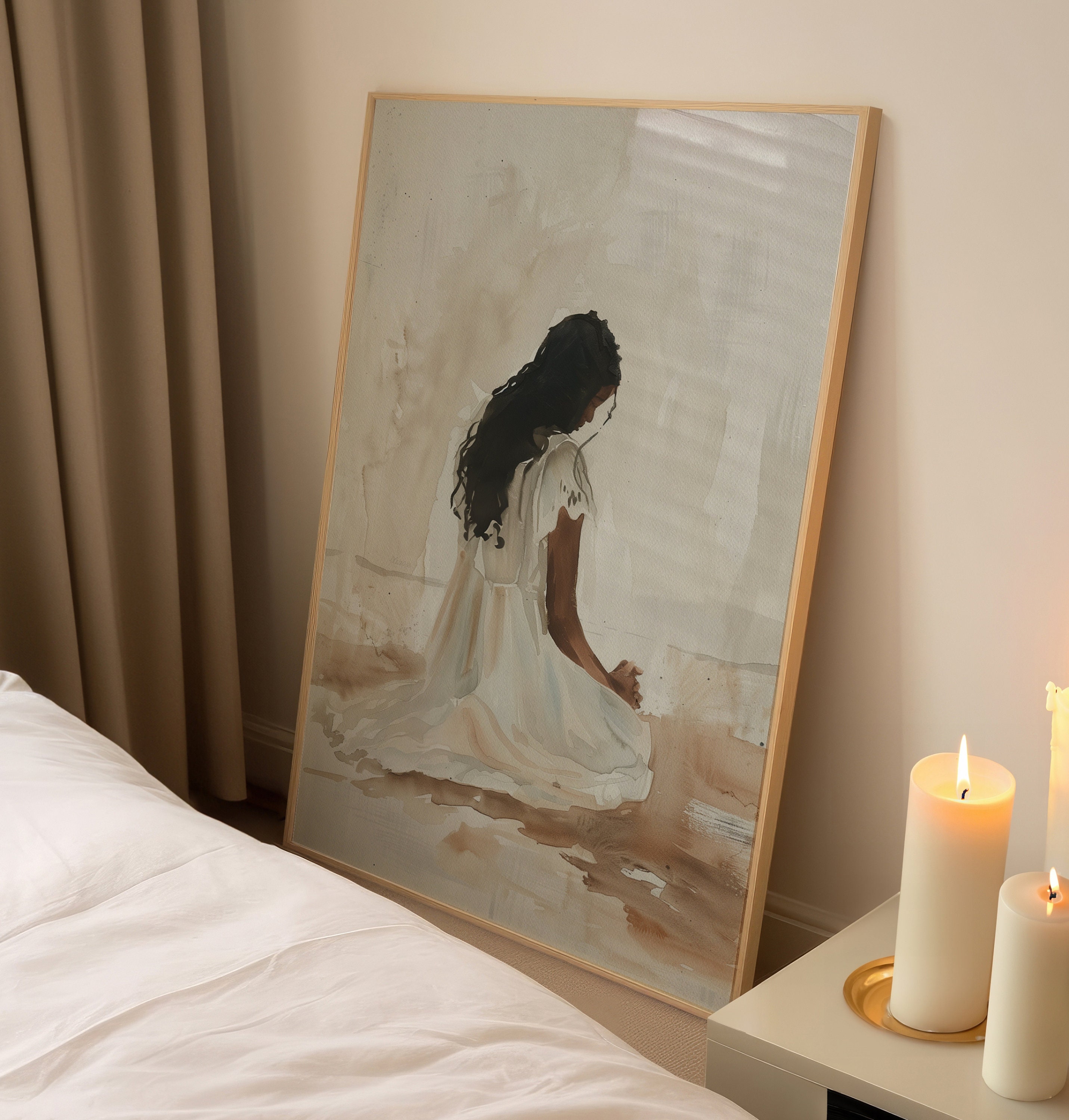 Black Girl Praying Wall Art Black Woman Art Praying Art Christian Girls ...