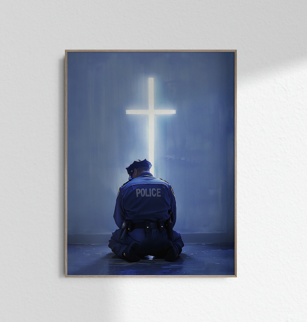 Christian Police Officer Prayer Print Christian Police Gift Cop Art ...