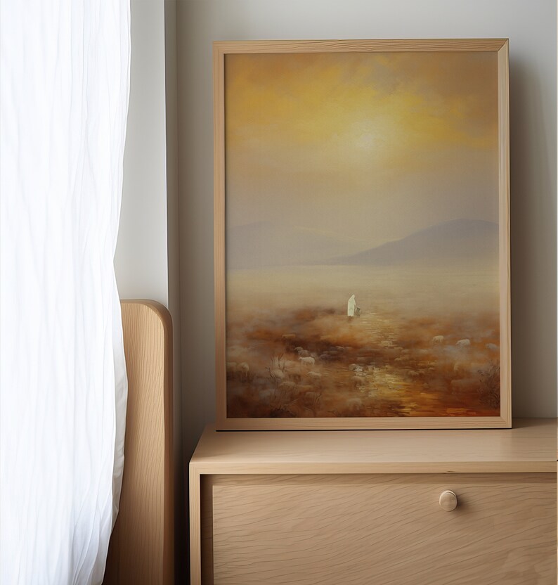 Christ and Lost Sheep Jesus Leaves the 99 for 1 Modern Abstract ...