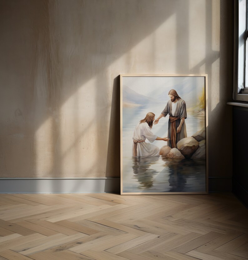 Baptism of Jesus, Matthew 3:13-17, John Baptist Watercolor Christian ...