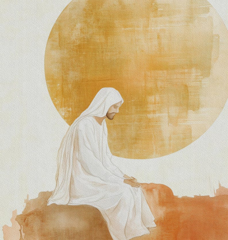 Jesus Sitting Wall Art Print Christ Praying Over Jerusalem Art Jes ...