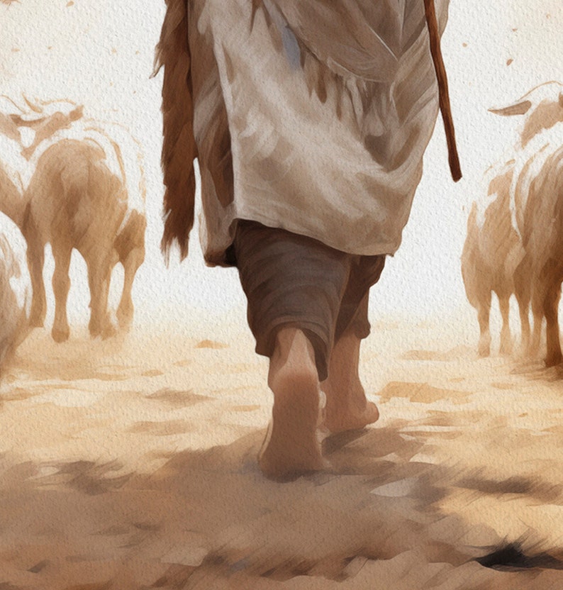 Savior, Like a Shepherd Lead Us, Jesus Christ & Sheep, Watercolor ...