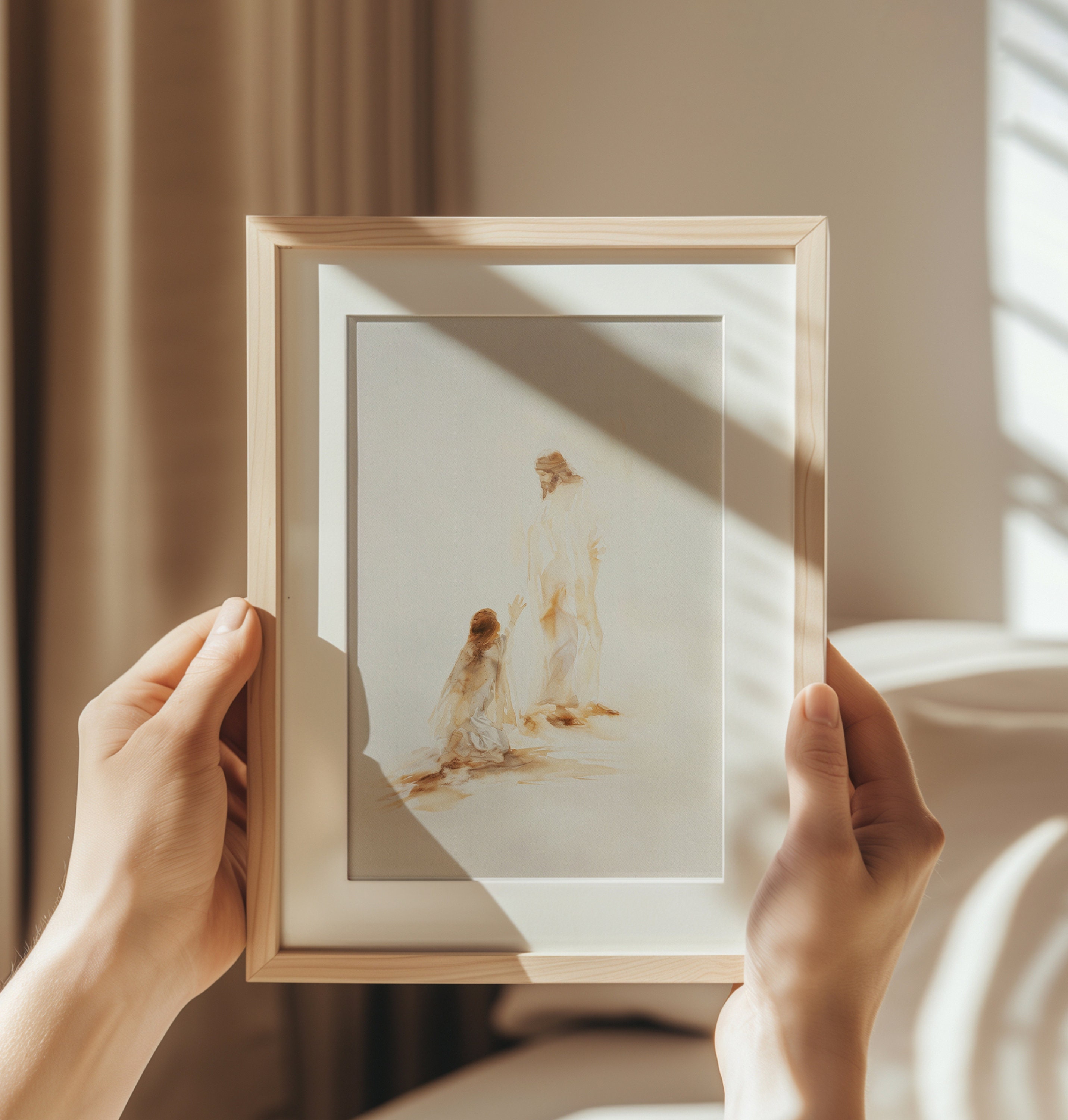 Bleeding Woman Art Print Touching the Hem Healing Art Modern Abstract ...