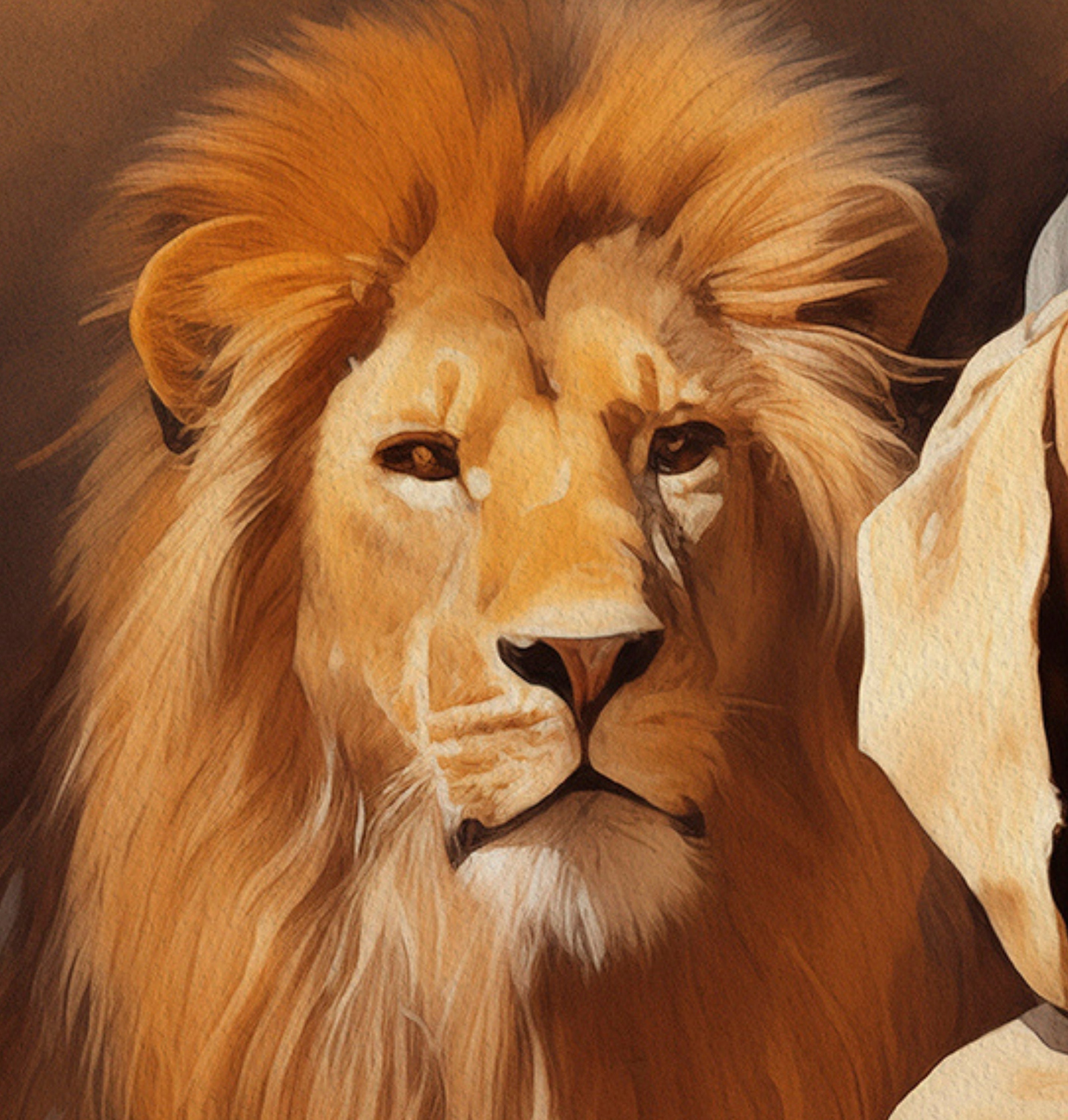 Daniel in the Lion's Den Daniel Lions Den Christian Watercolor Painting ...