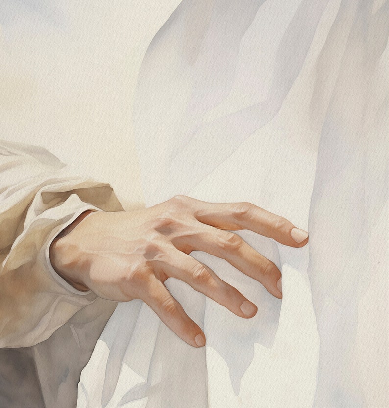 Touching the Hem of His Garment Sketch Hem of Robe Wall Art Print ...