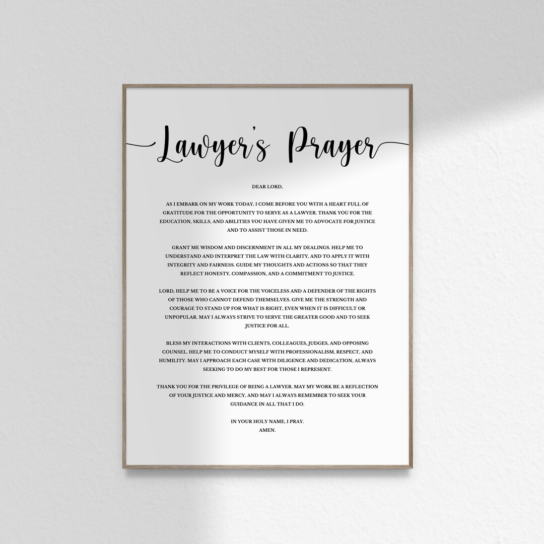 Lawyer's Prayer Gift Lawyers Prayer Christian Attorney Prayer Bible ...