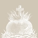 Three Hearts of the Holy Family Hearts Mary Jesus Joseph Beige Neutral ...