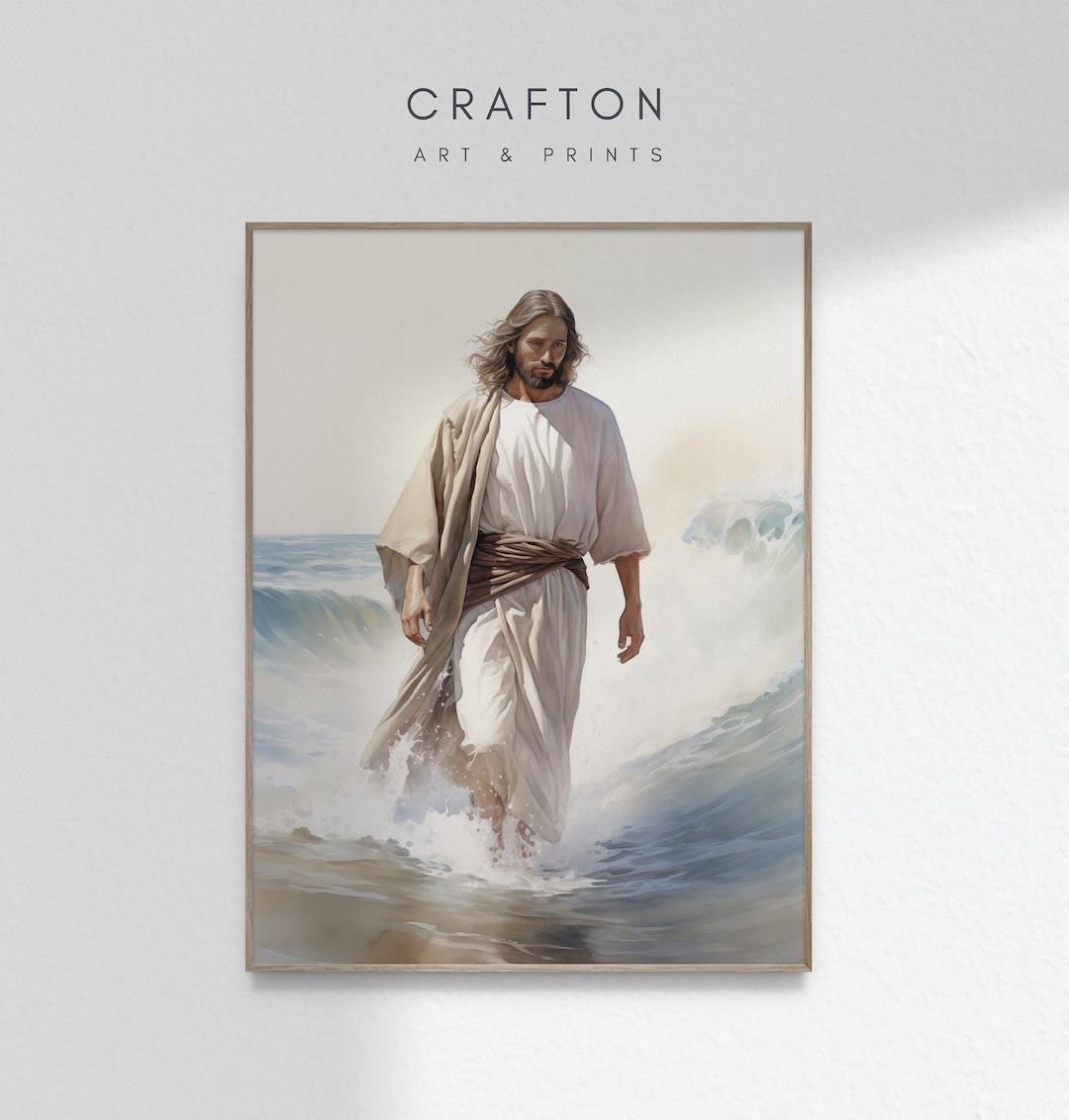 LDS Art, Jesus Christ Walking on Water, Miracle Watercolor Painting ...