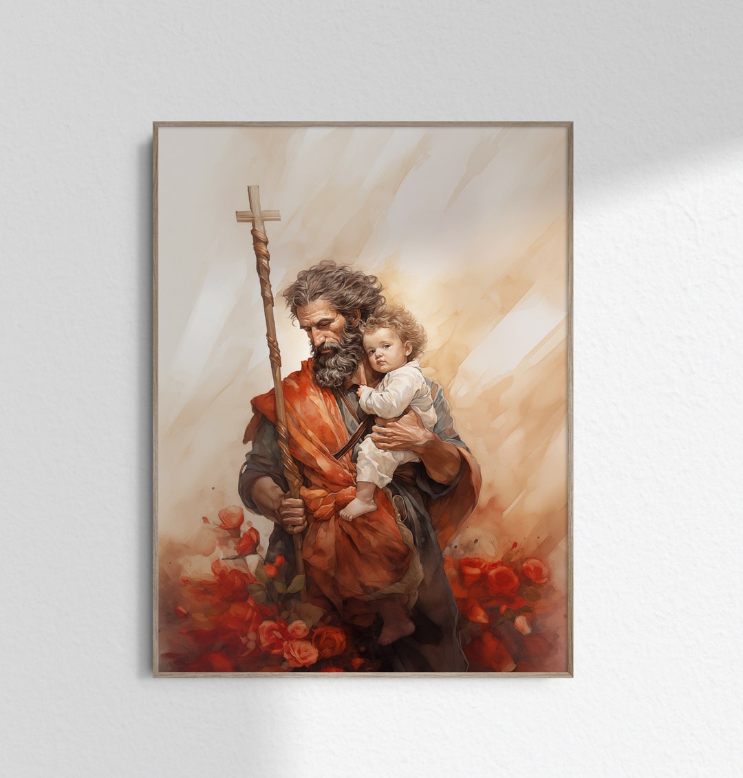 St. Christopher Art Saint Christopher Saint of Travel Art Catholic ...