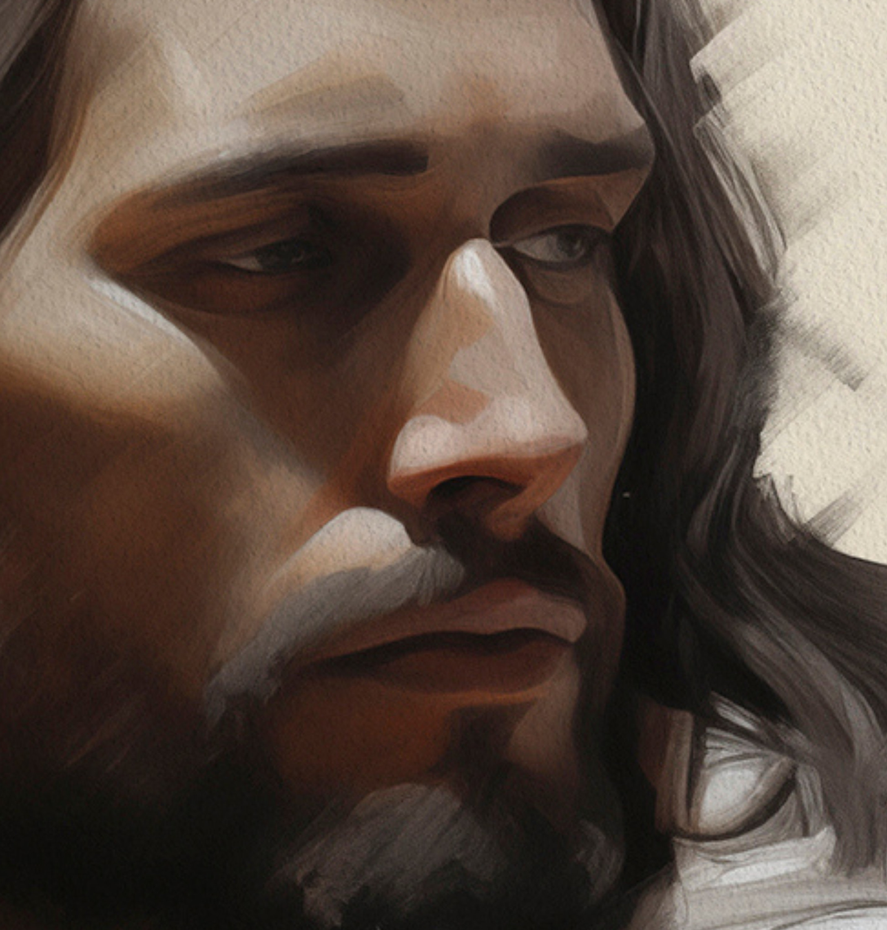 Jesus Sketch Portrait Drawing Christ Painting Christian Bible LDS Wall ...