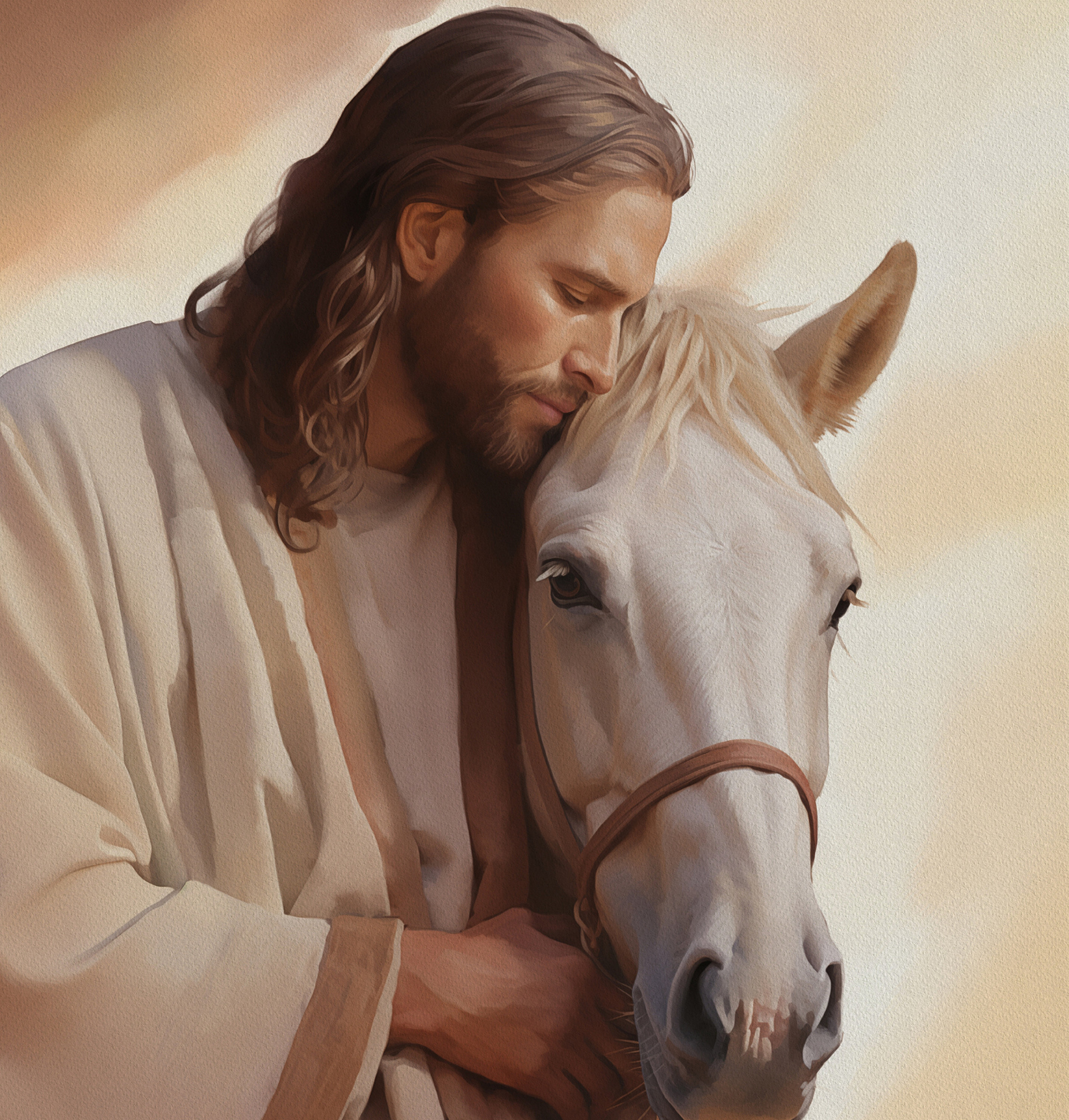 Christ and White Horse Christian Horse Picture Jesus Painting Christian ...