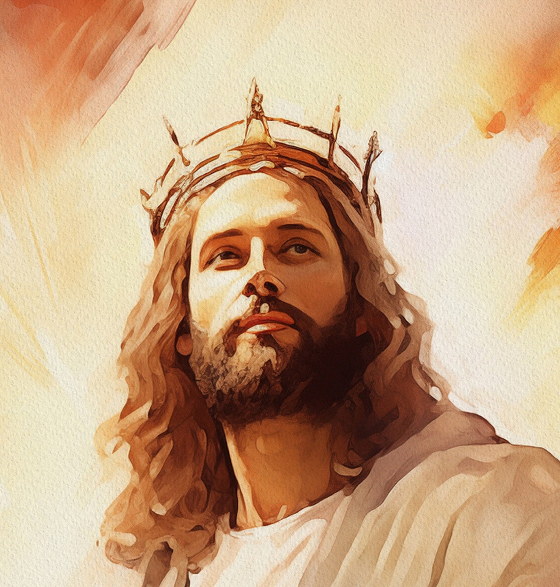 Jesus King of Kings, Jesus as King, Christian Gift Idea, Watercolor ...
